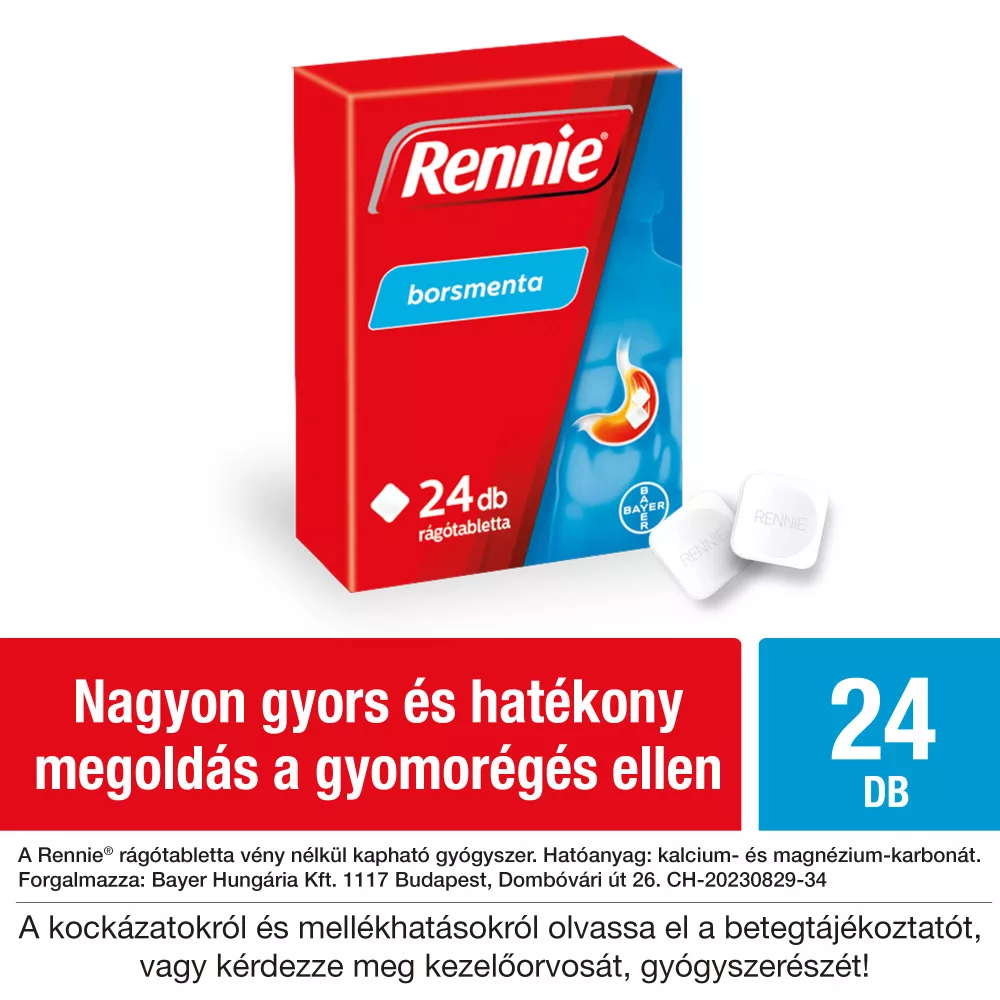 RENNIE rágótabletta 24 db - PATIKA24 Gyógyszertár online, kö