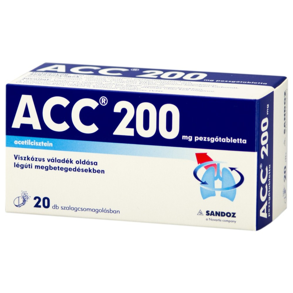 ACC 200 mg pezsgőtabletta 20 db - patika24 gyógyszertári web