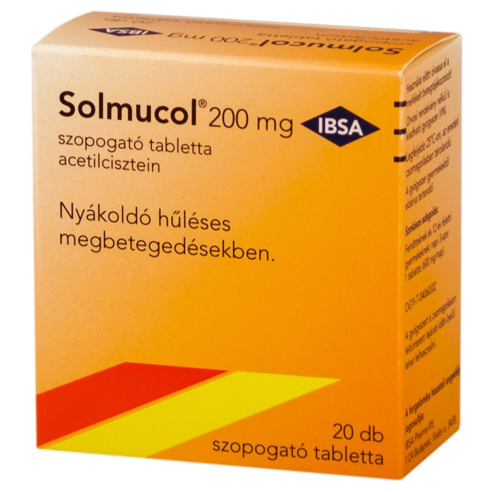 SOLMUCOL 200 mg szopogató tabletta 20 db - PATIKA24 Gyógysze