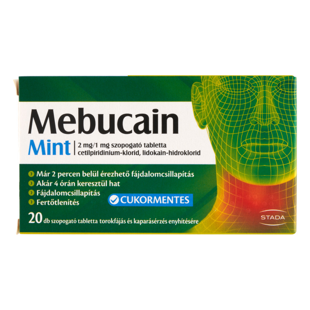 MEBUCAIN MINT 2 mg/1 mg szopogató tabletta 20 db - PATIKA24