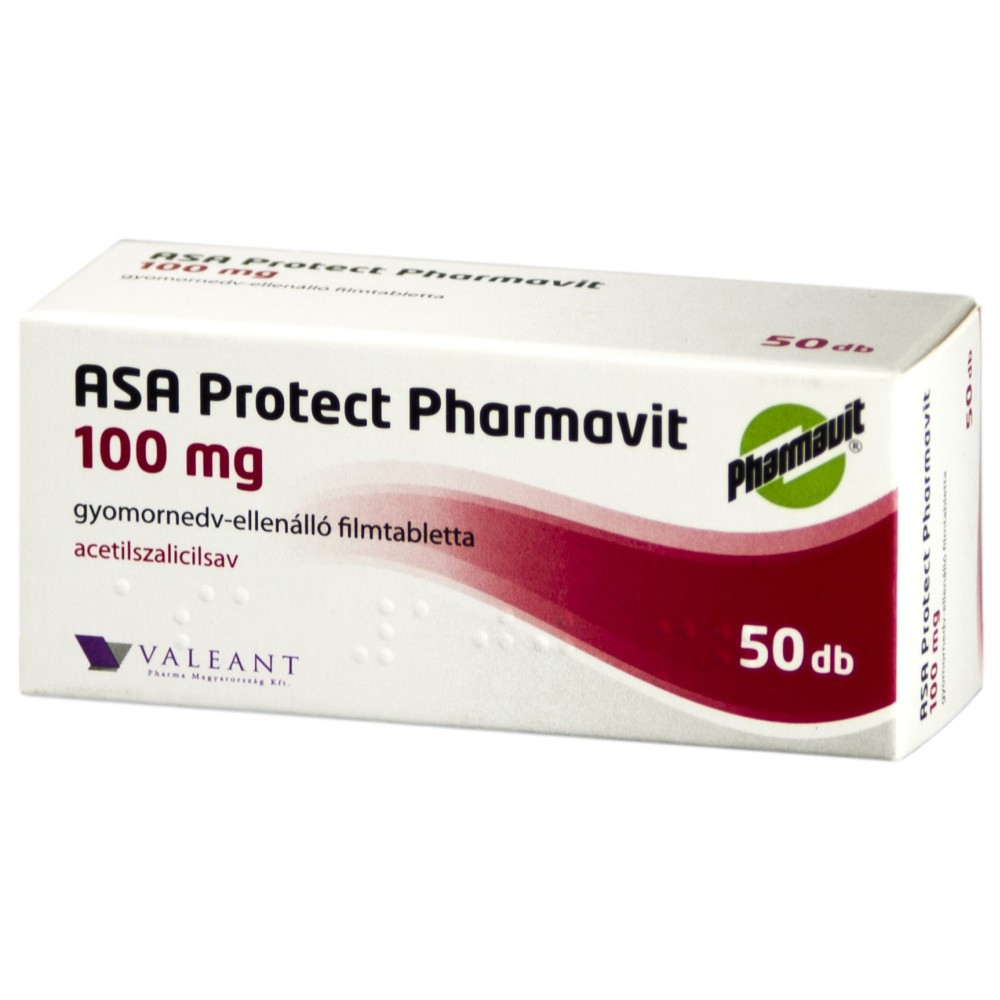 ASA PROTECT PHARMAVIT 100 mg gyomornedv-ellenálló filmtablet