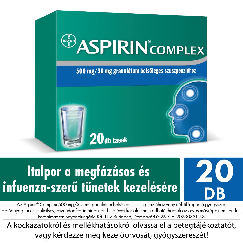 ASPIRIN COMPLEX 500 mg/30 mg granulátum belsőleges szuszpenz
