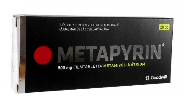 Metapyrin 500mg filmtabletta 20 db - PATIKA24 Gyógyszertár o
