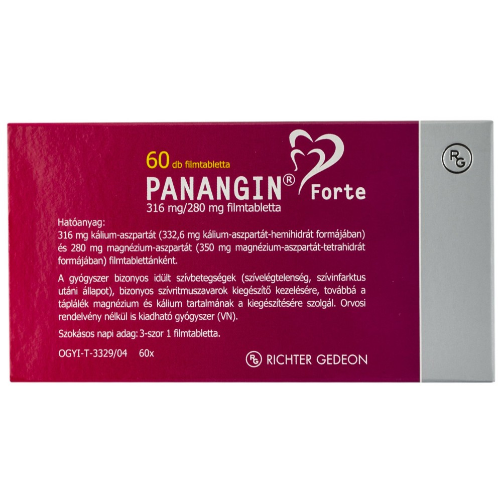PANANGIN FORTE 316 mg/280 mg filmtabletta 60 db - PATIKA24 G