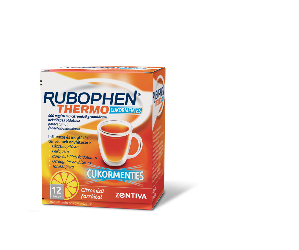 RUBOPHEN THERMO cukormentes 500 mg/10 mg citromízű granulátu