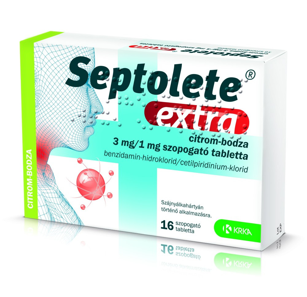 SEPTOLETE EXTRA citrom-bodza 3 mg/1 mg szopogató tabletta 16