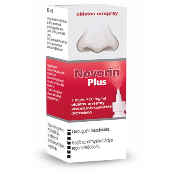 NOVORIN PLUS 1 mg/ml + 50 mg/ml oldatos orrspray 10 ml - PAT