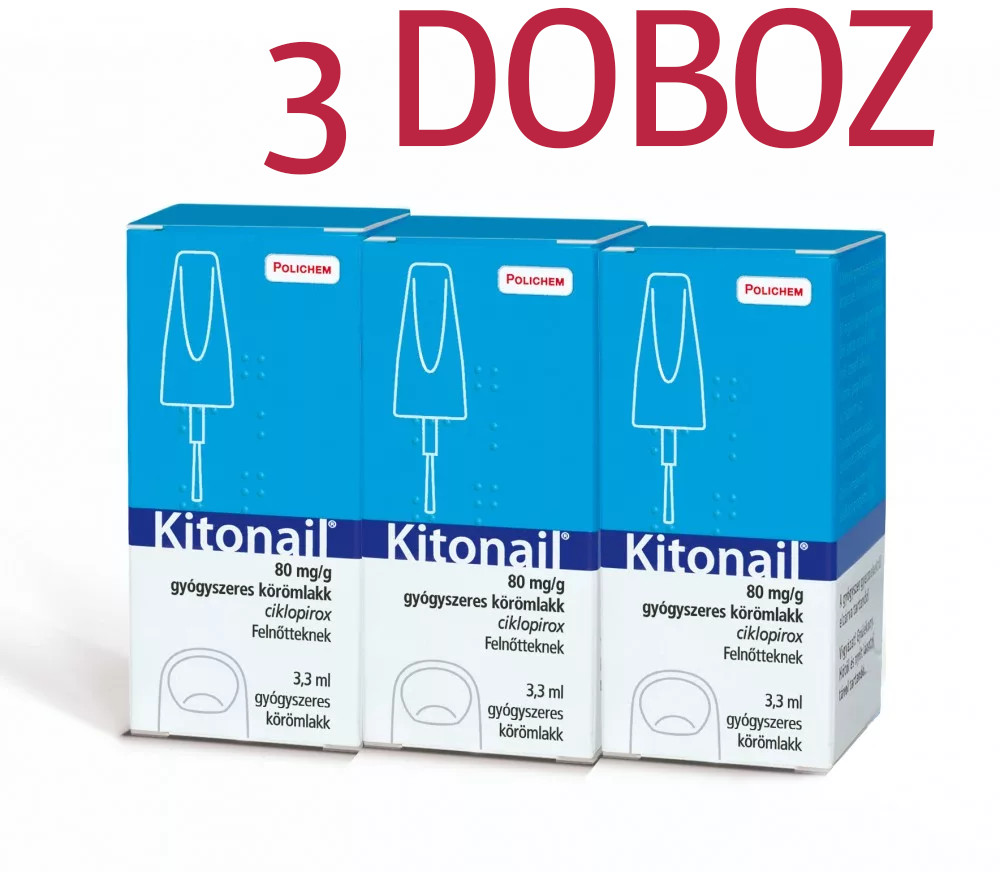 KITONAIL 80 mg/g gyógyszeres körömlakk 3,3 ml 3db VIRTUÁLIS