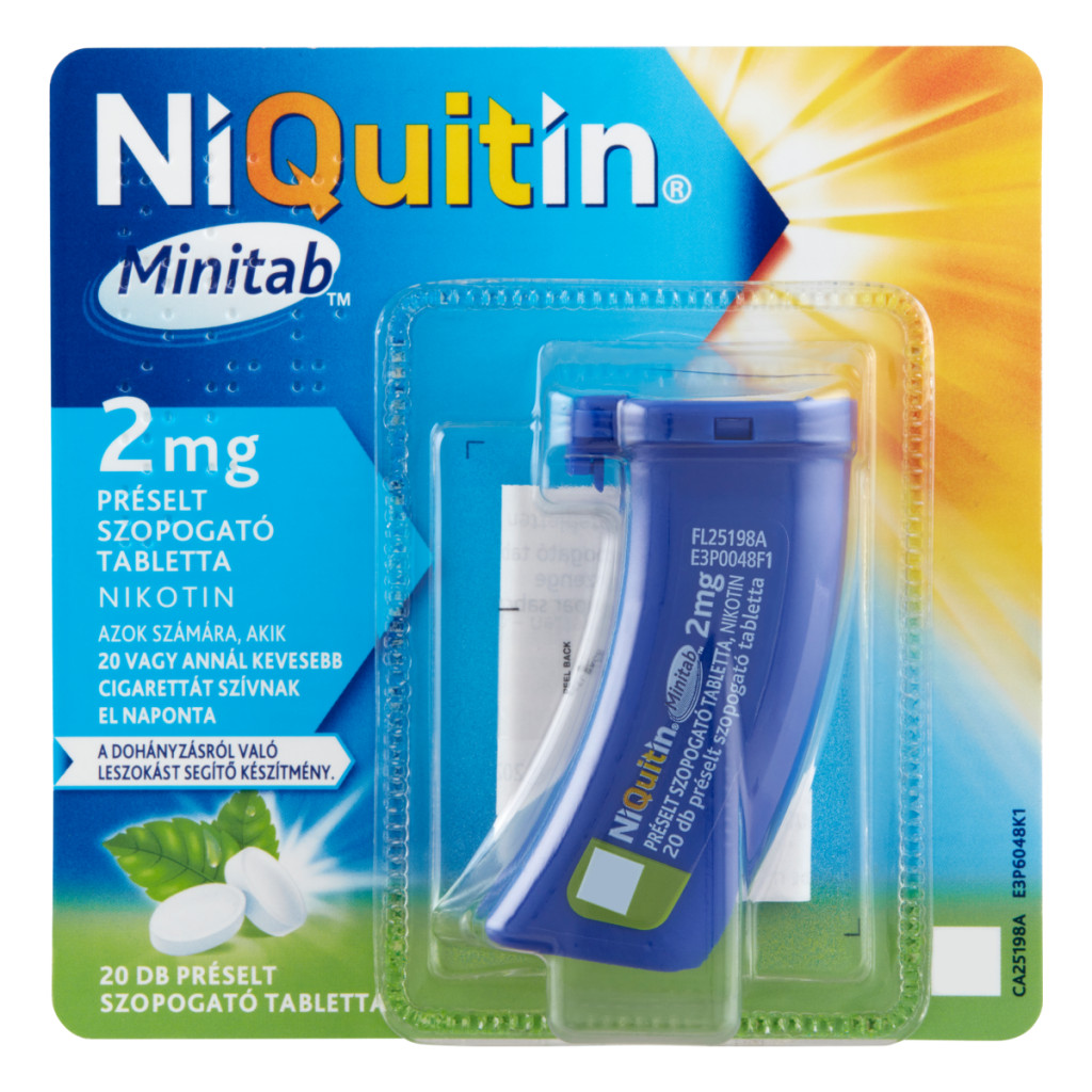 NIQUITIN MINITAB 2 mg préselt szopogató tabletta 20 db - PAT