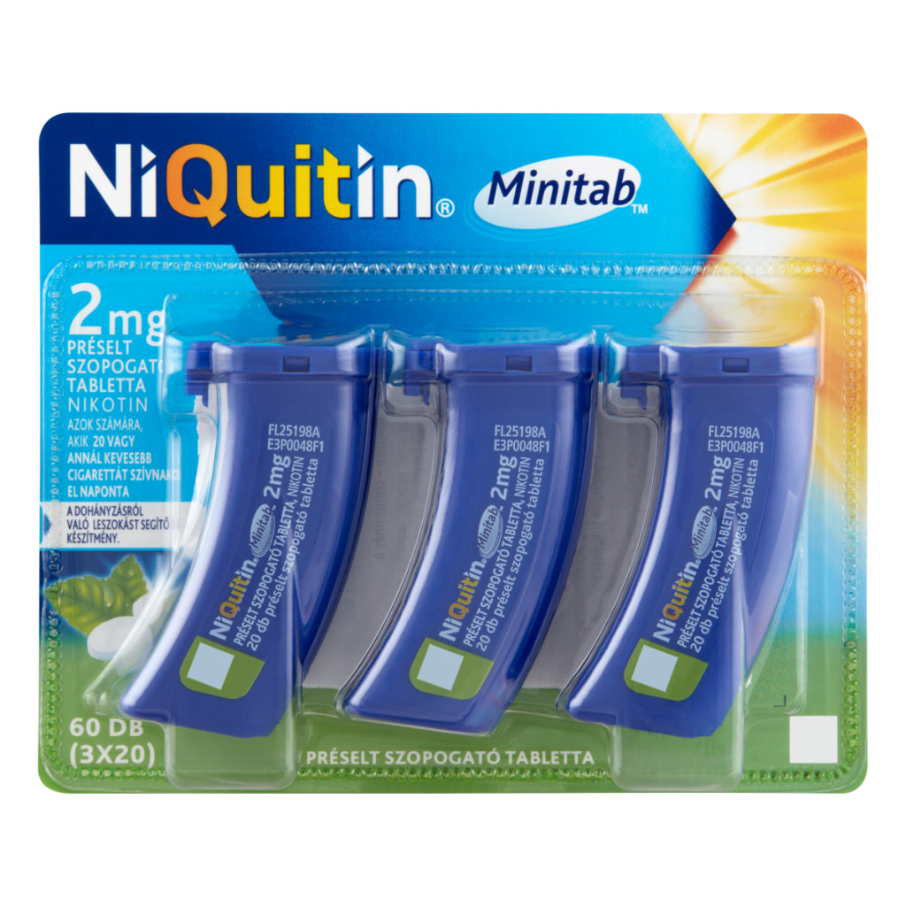 NIQUITIN MINITAB 2 mg préselt szopogató tabletta 3x20 db - P