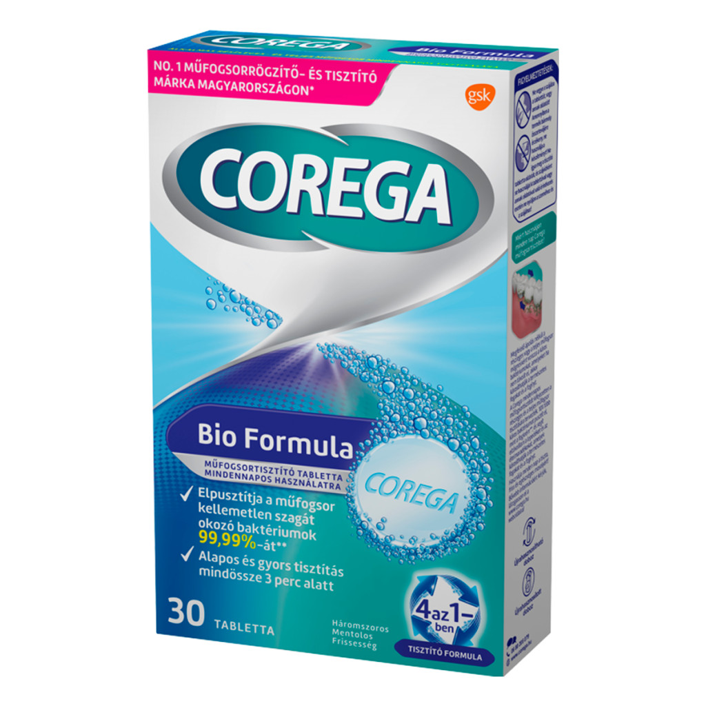 COREGA TABS BIO FORMULA műfogsortisztító tabletta 30 db - PA
